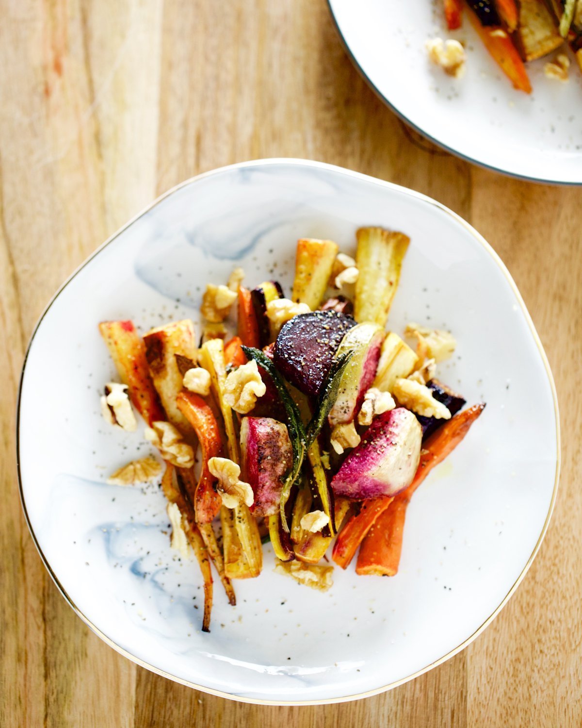 Roasted Winter Root Vegetables w/ Chimichurri Sauce - Food Heaven Made Easy