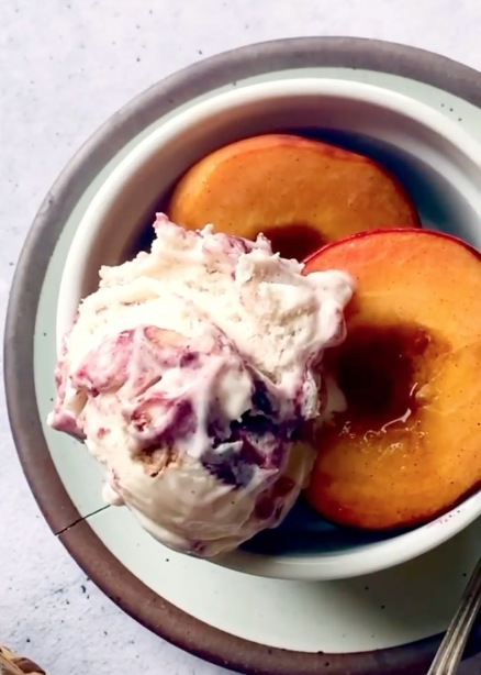 Broiled Peaches and Non-Dairy Frozen Desert - Food Heaven Made Easy